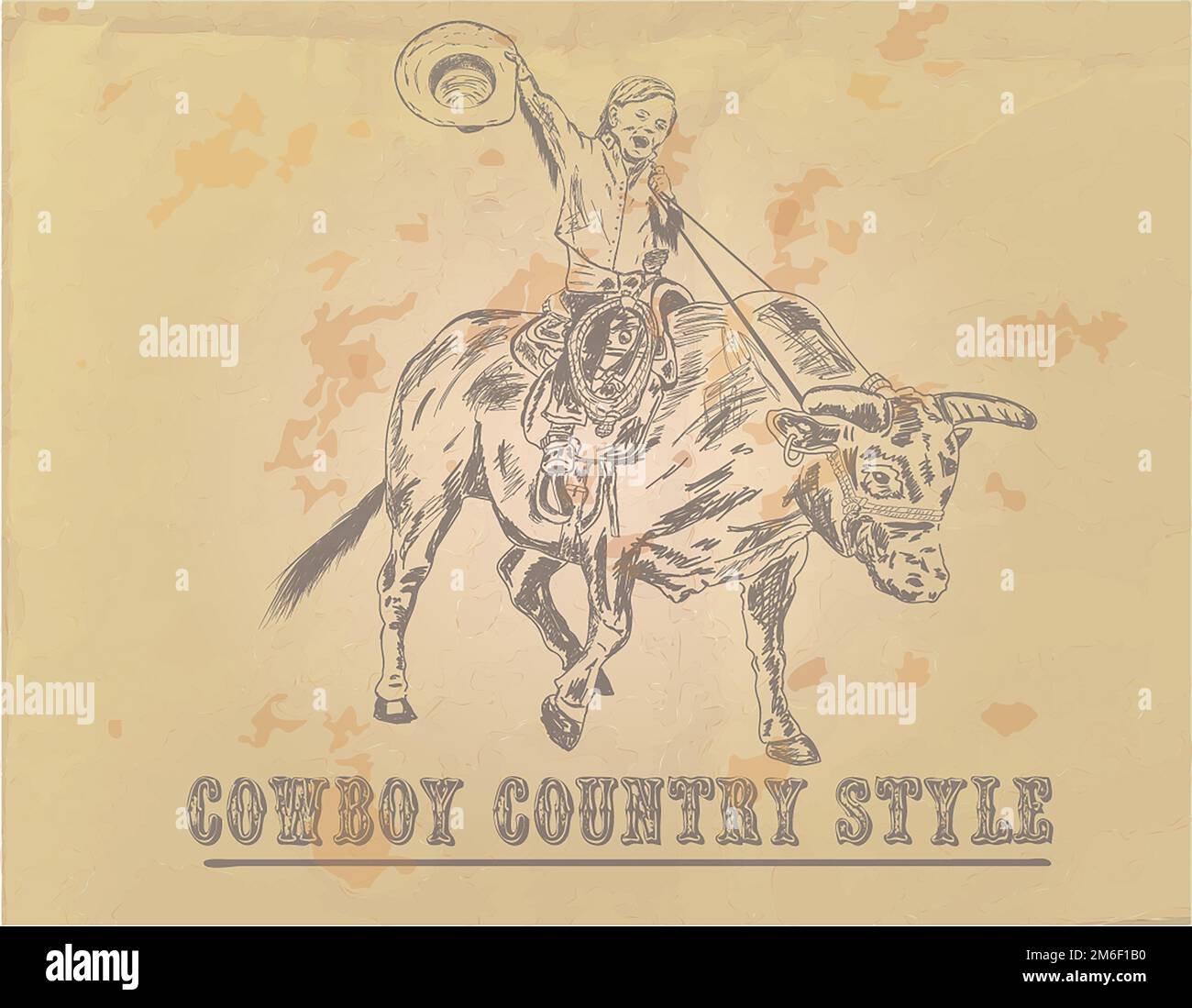 Boy on a bull Stock Photo - Alamy