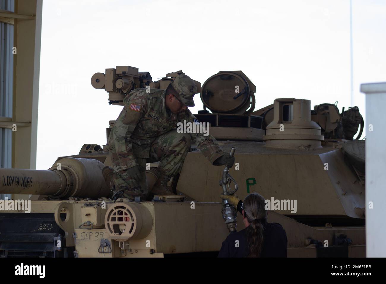 U.S. Army Spc. Alejandro Anguiano, an armored vehicle crewmember with ...