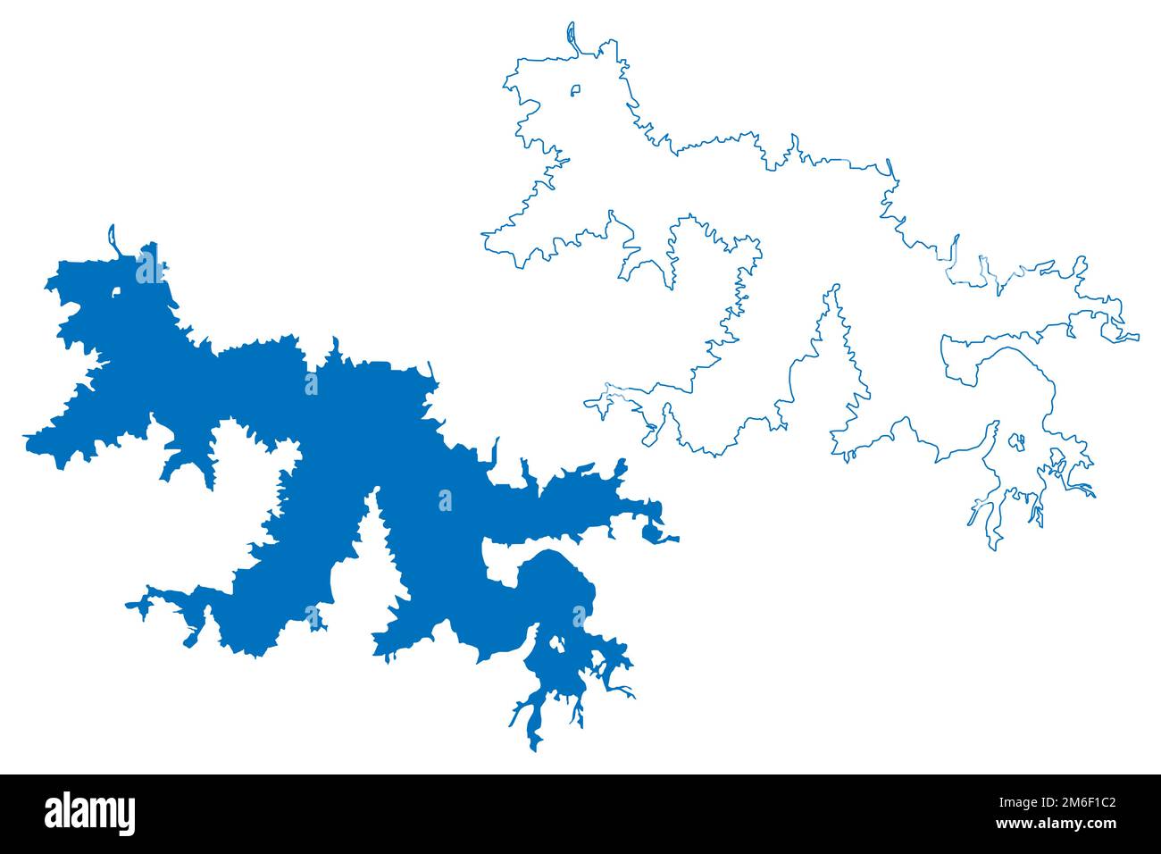 Lake Lagdo Reservoir (Africa, Republic of Cameroon) map vector ...