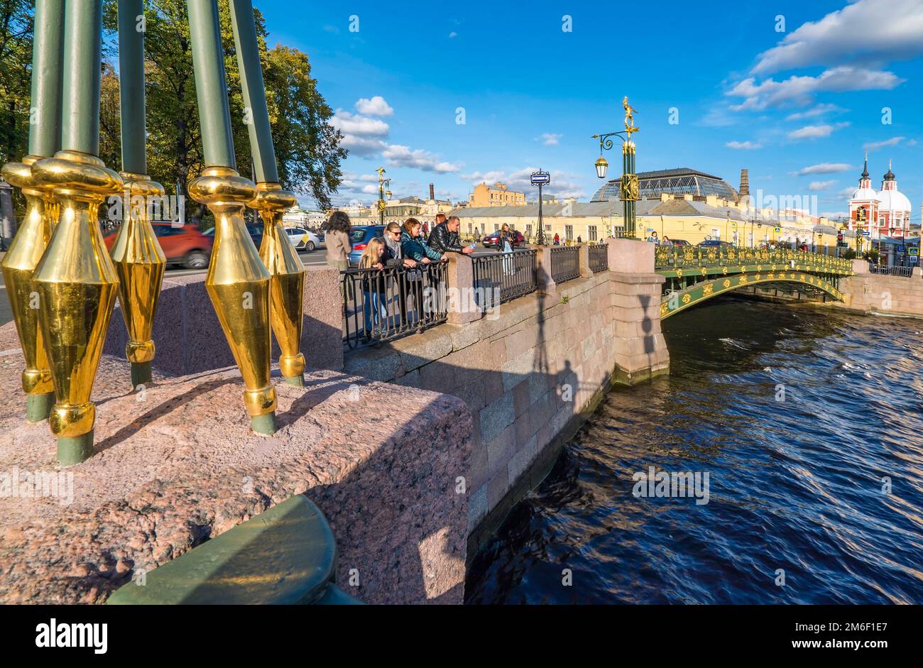 Saint Petersburg, Panteleimon bridge over the Fontanka river is ...