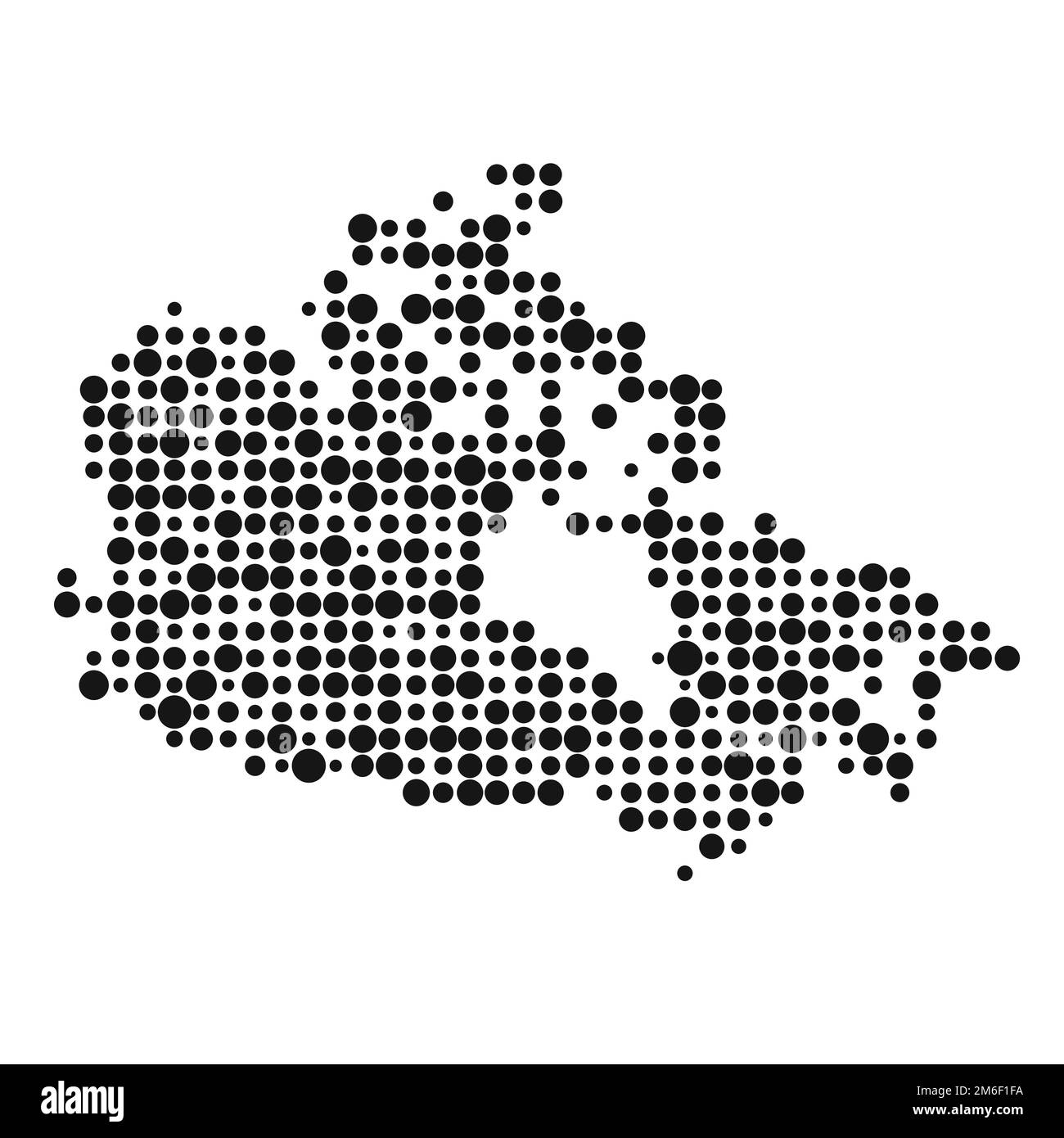 Canada Map Silhouette Pixelated generative pattern illustration Stock ...