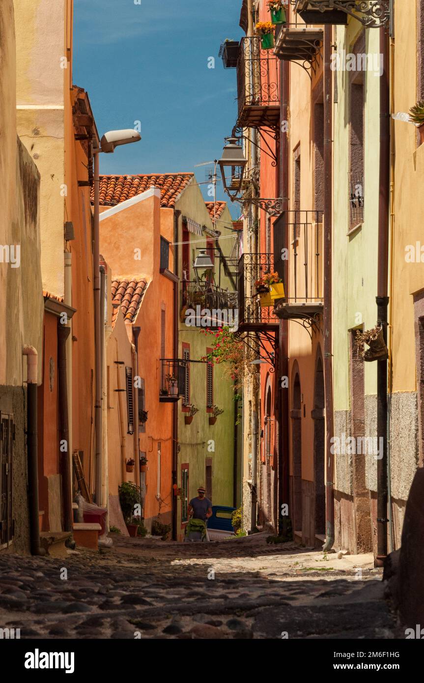 BOSA VILLAGE IN SARDINIA italy at summer Stock Photo - Alamy