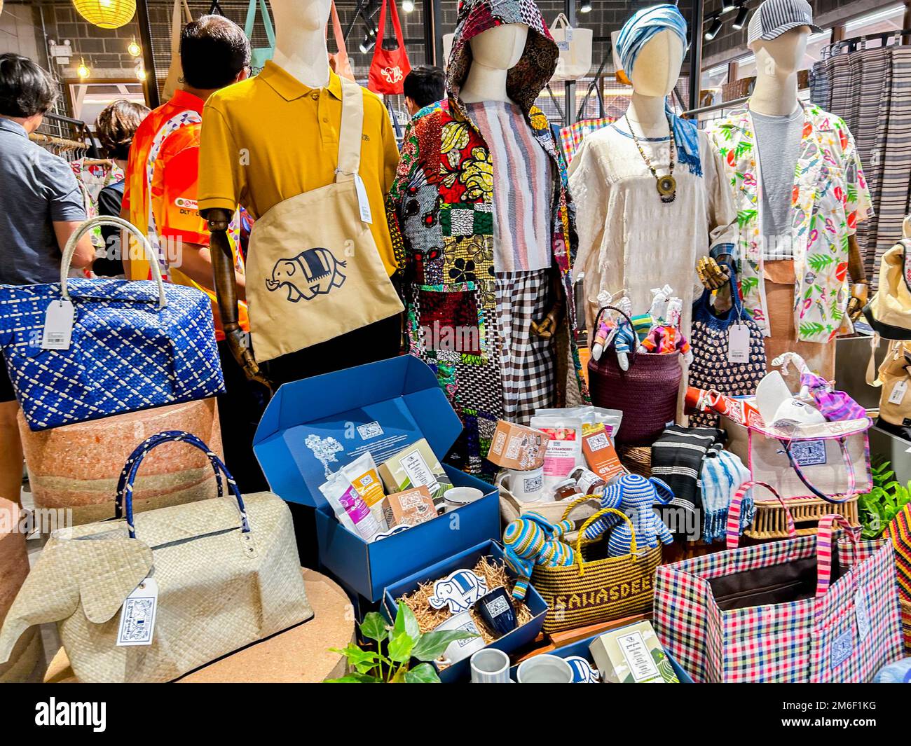 Locally Made Products on Display Shopping inside "Jing jai Farmers market", Meuang Chiang Mai ...