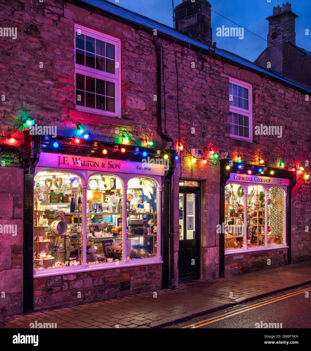 Christmas lights in Corbridge, Northumberland, England, United Kingdom ...