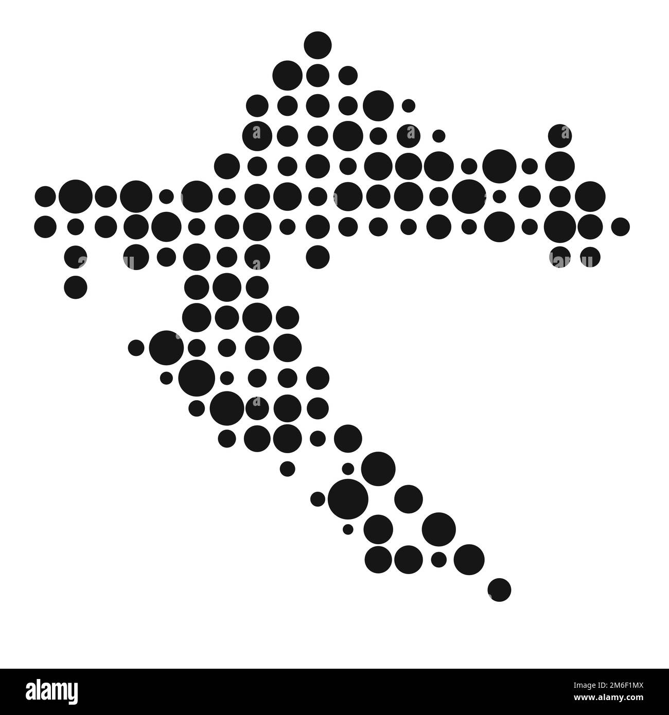 Croatia Map Silhouette Pixelated generative pattern illustration Stock ...