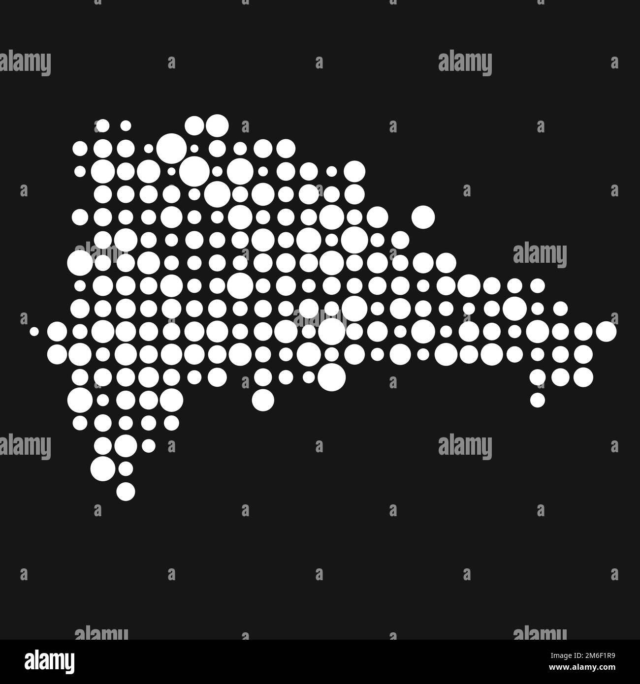 Dominican republic Map Silhouette Pixelated generative pattern ...