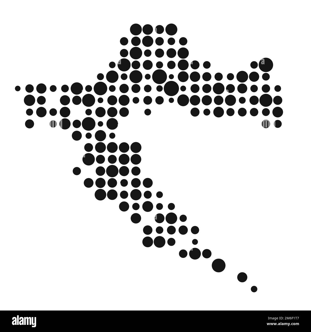 Croatia Map Silhouette Pixelated generative pattern illustration Stock ...