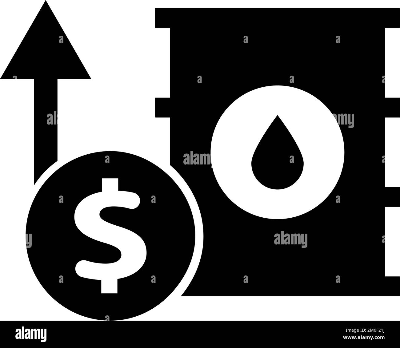 Oil Price Increase Icon. Crude oil drum and dollar coin. Editable ...