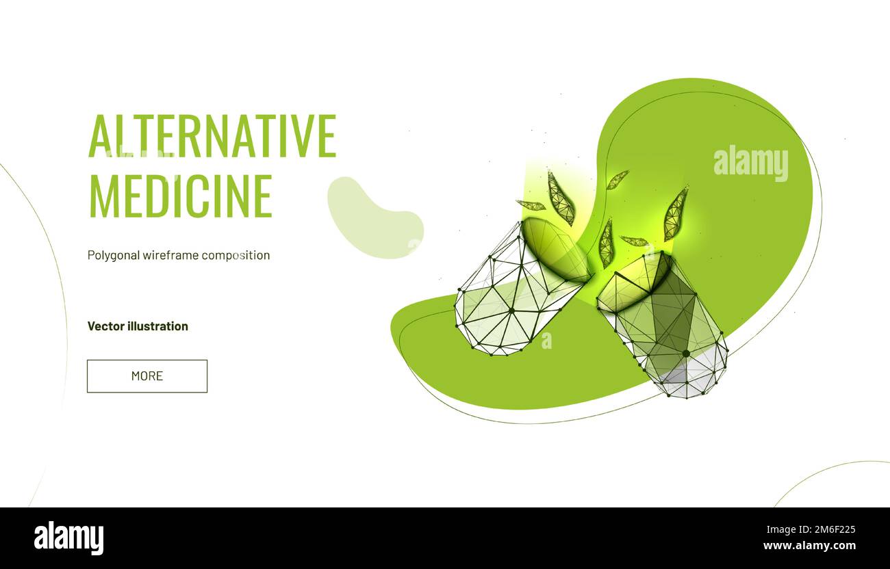 Medication or pill or capsule. Low poly wireframe style. Technology and ...