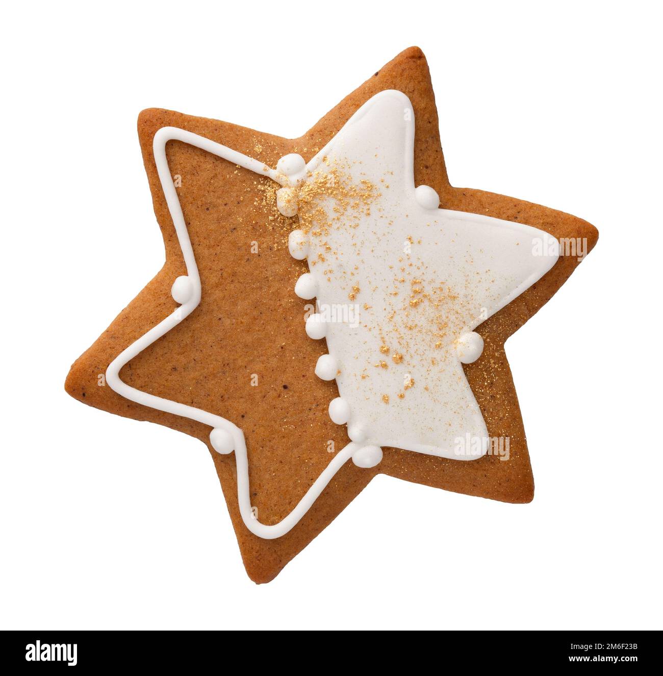 Gingerbread Star Cookie Isolated Over White Background Stock Photo - Alamy