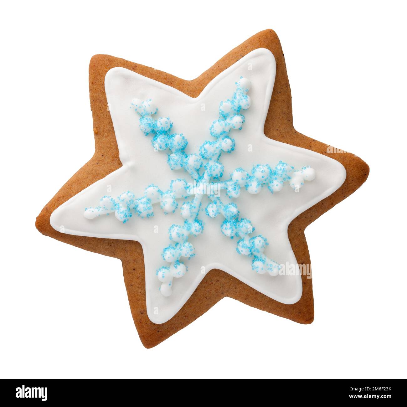 Gingerbread Star Cookie Isolated On White Background Stock Photo - Alamy