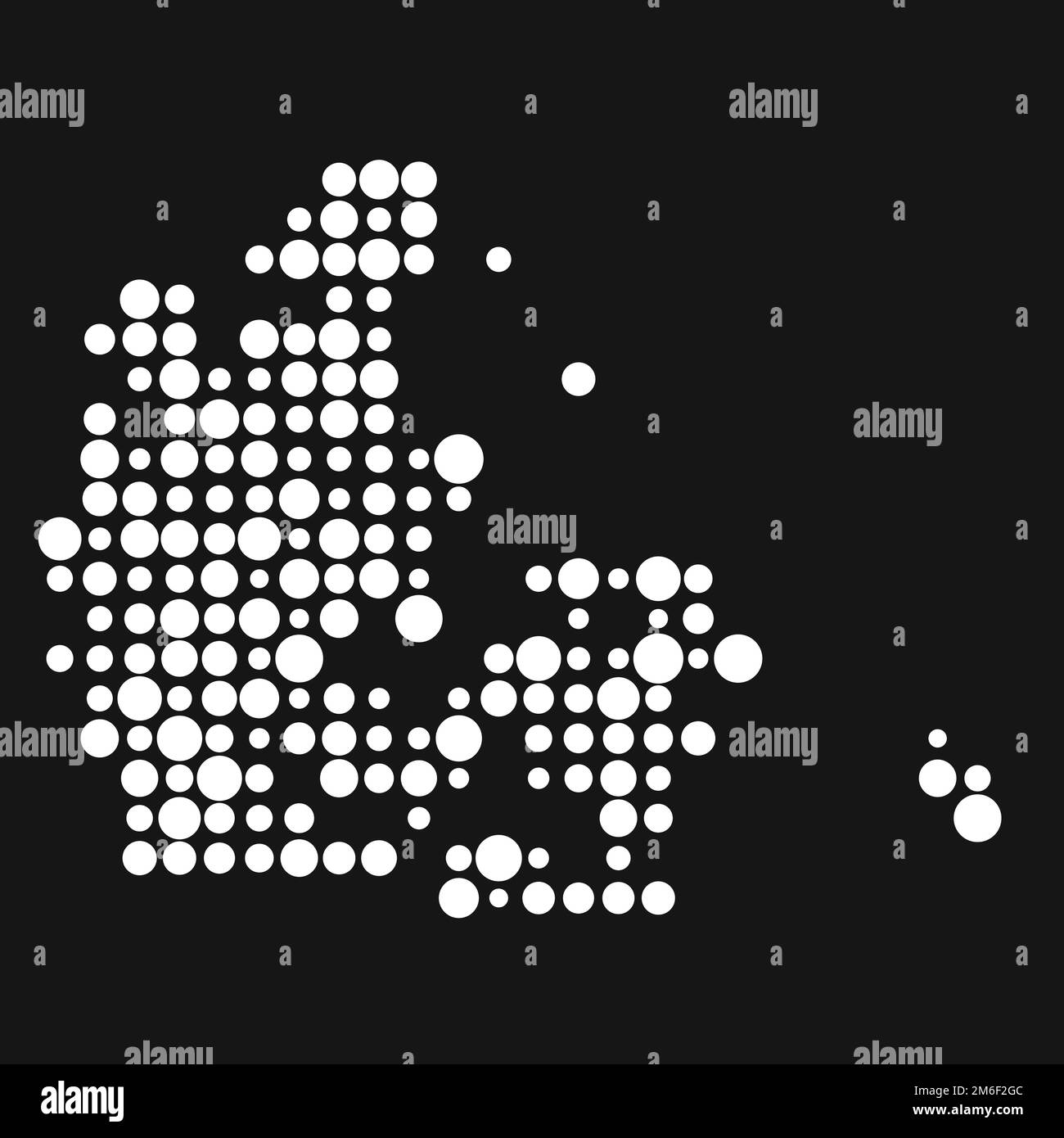 Denmark Map Silhouette Pixelated generative pattern illustration Stock ...