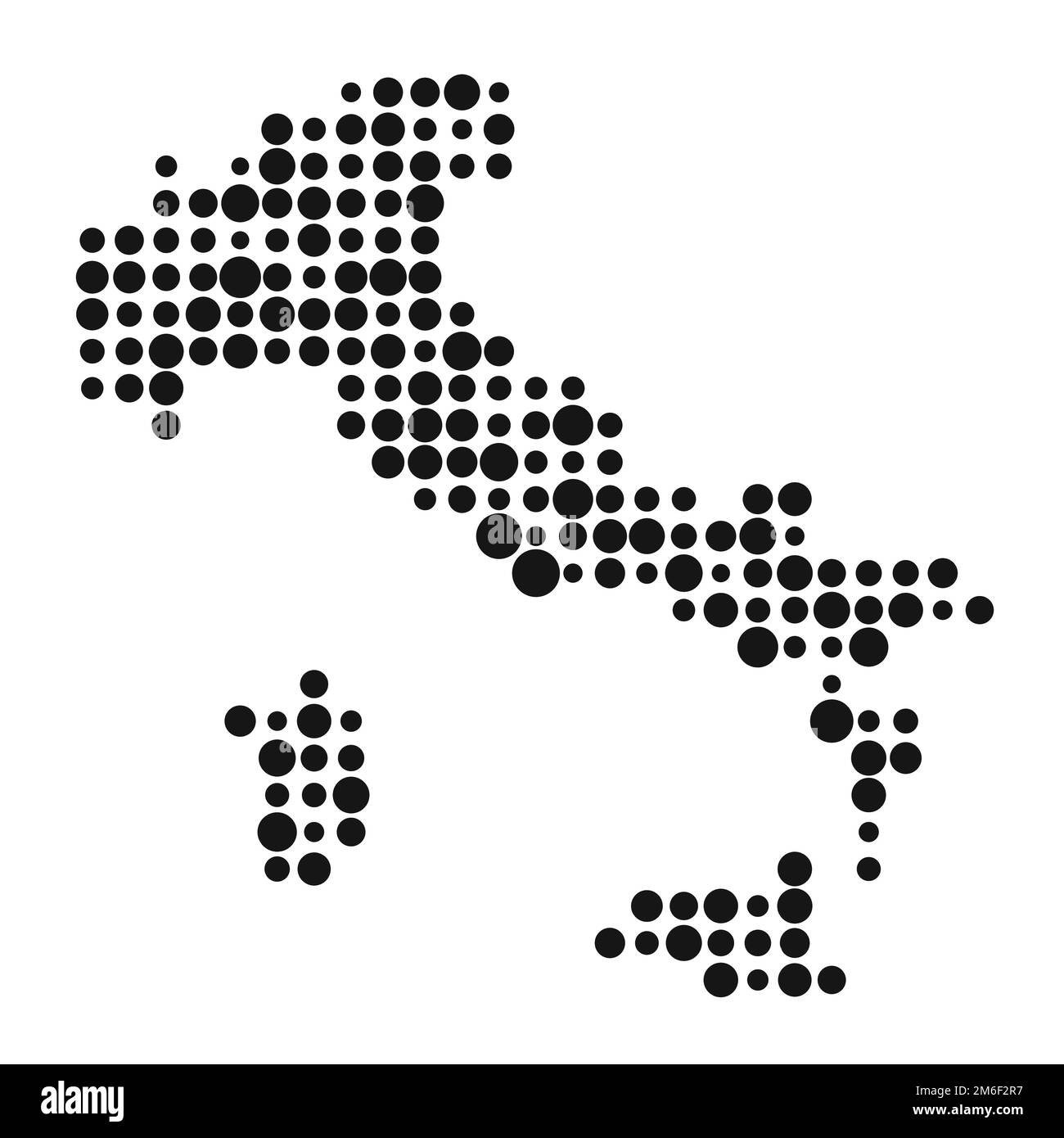 Italy Map Silhouette Pixelated generative pattern illustration Stock ...