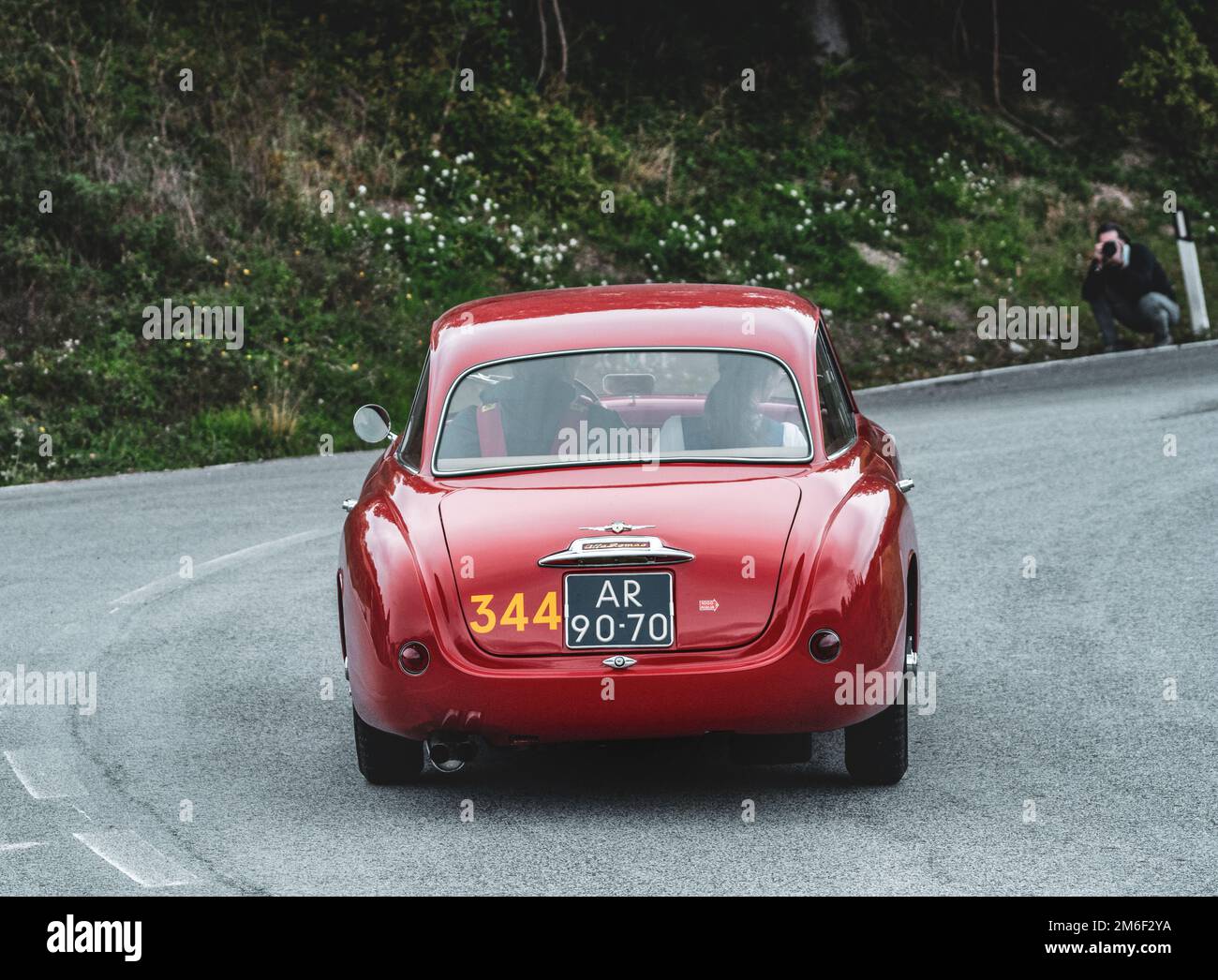 ALFA ROMEO 1900 C SUPER SPRINT TOURING 1955 on an old racing car in ...