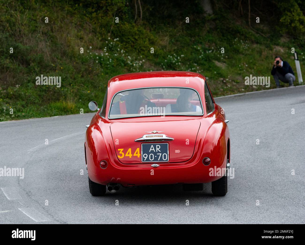 ALFA ROMEO 1900 C SUPER SPRINT TOURING 1955 on an old racing car in ...
