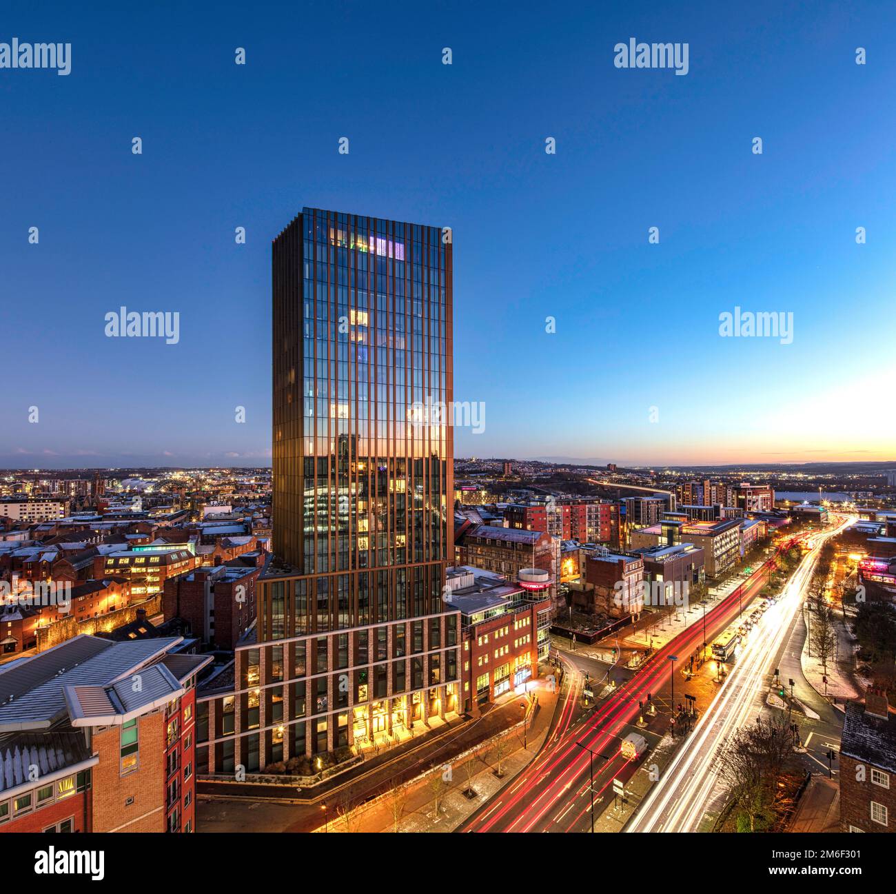 Hadrian's Tower at dusk, Newcastle upon Tyne, Tyne & Wear, England ...