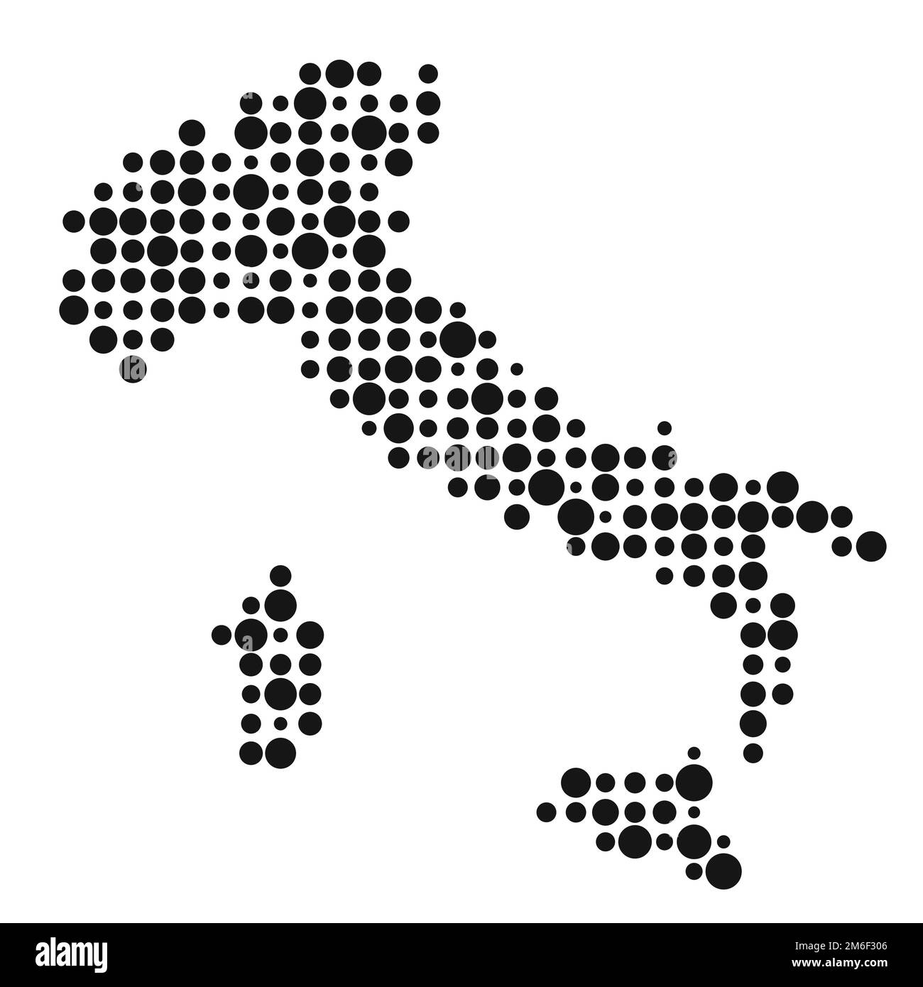 Italy Map Silhouette Pixelated generative pattern illustration Stock ...