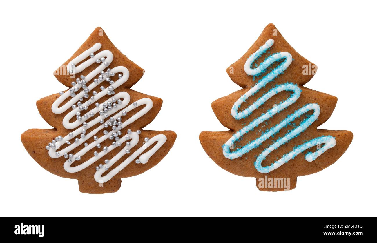 Gingerbread Christmas Tree Isolated On White Background Stock Photo - Alamy