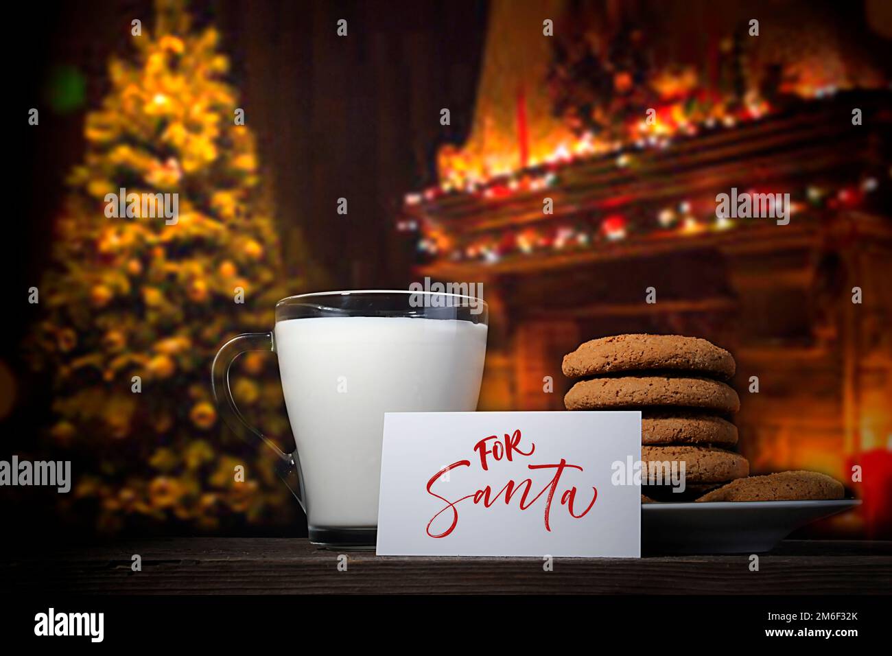 Cookies and milk for Santa Stock Photo - Alamy