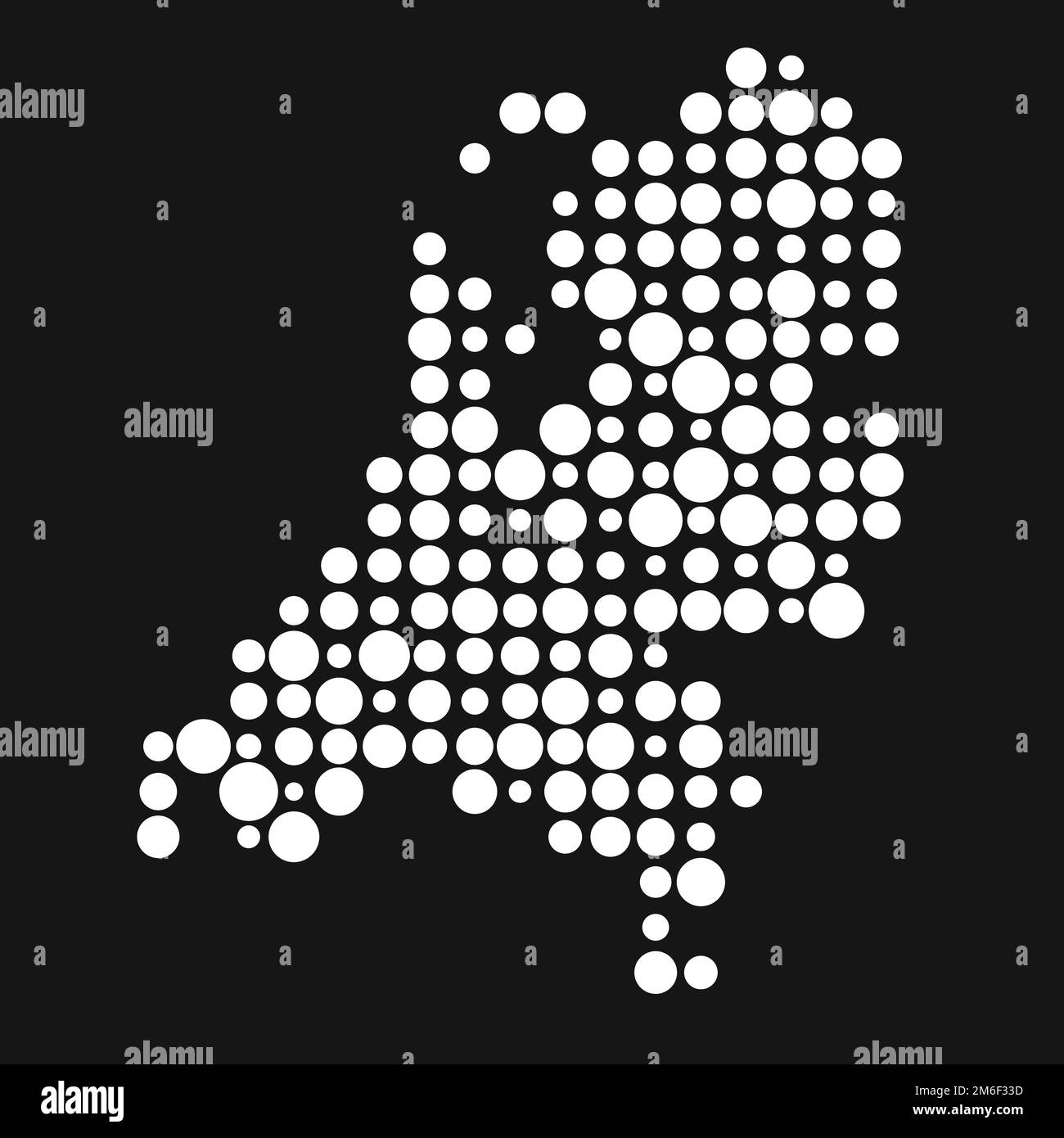 Netherlands Map Silhouette Pixelated generative pattern illustration ...