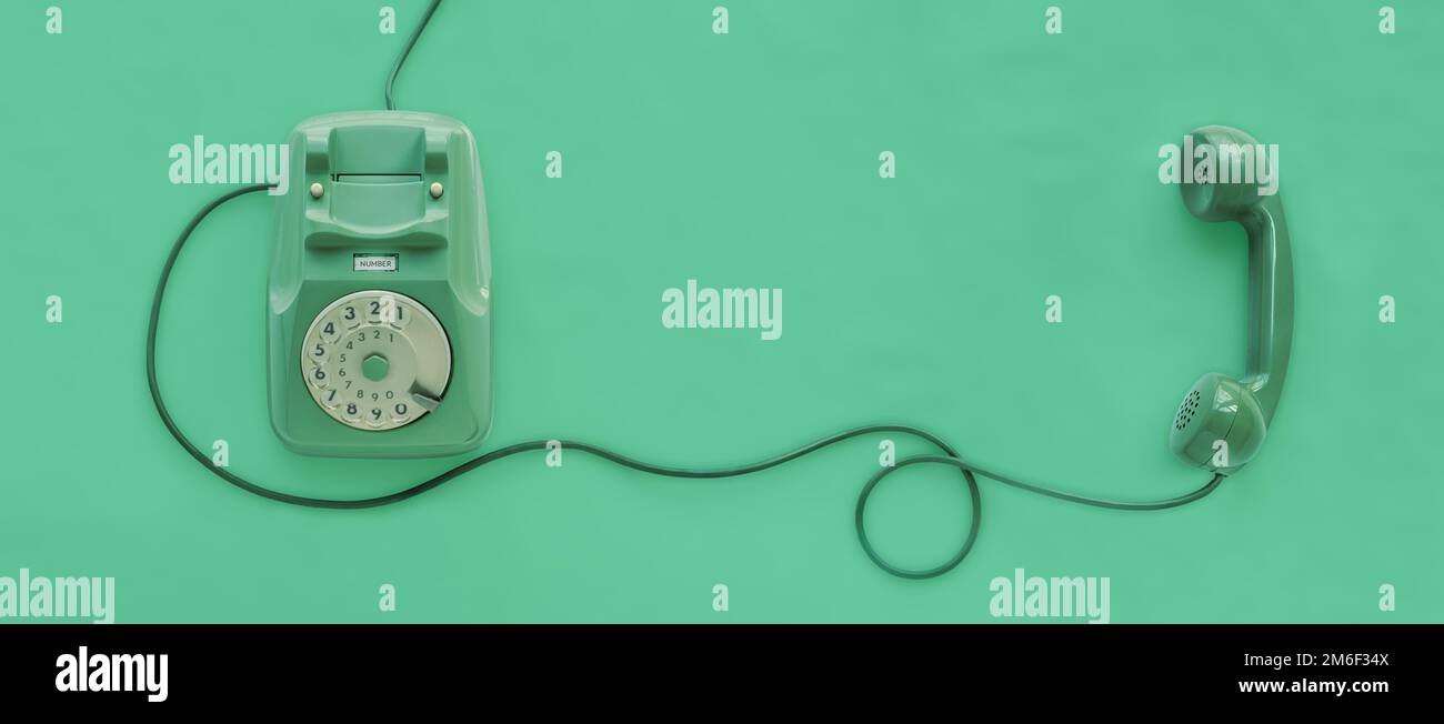 Green retro telephone hi-res stock photography and images - Alamy