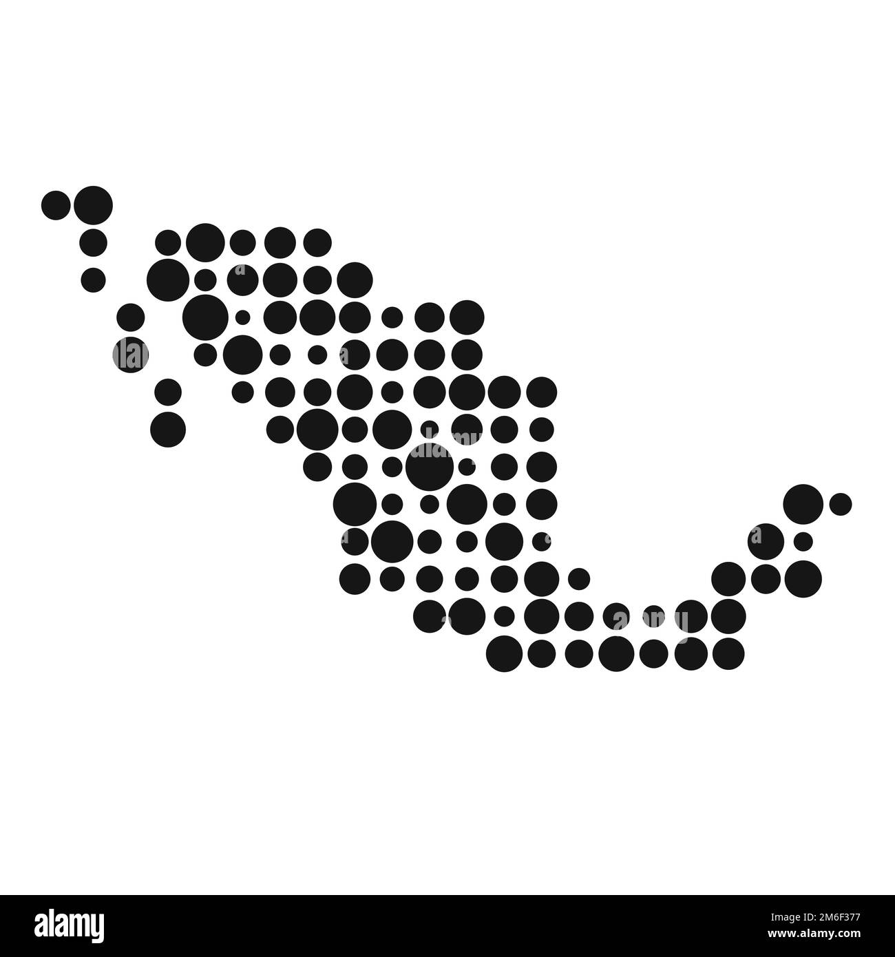 Mexico Map Silhouette Pixelated generative pattern illustration Stock ...
