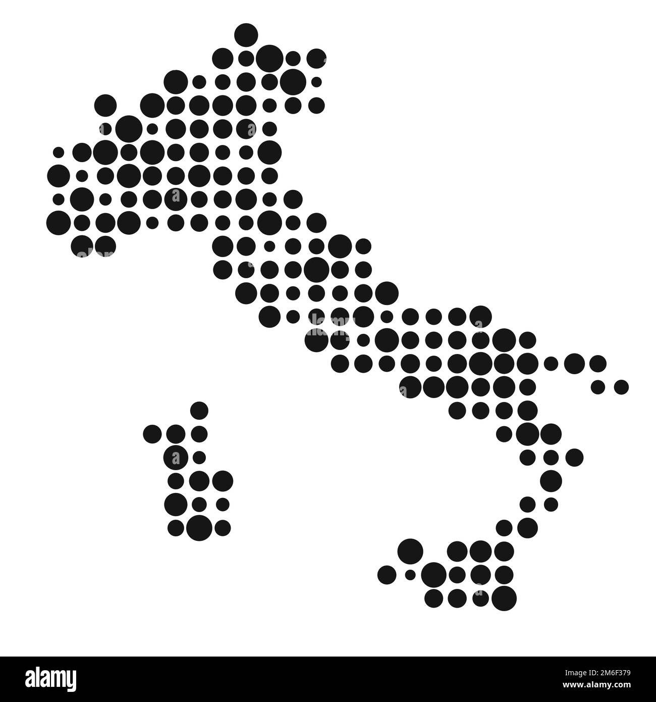 Italy Map Silhouette Pixelated generative pattern illustration Stock ...