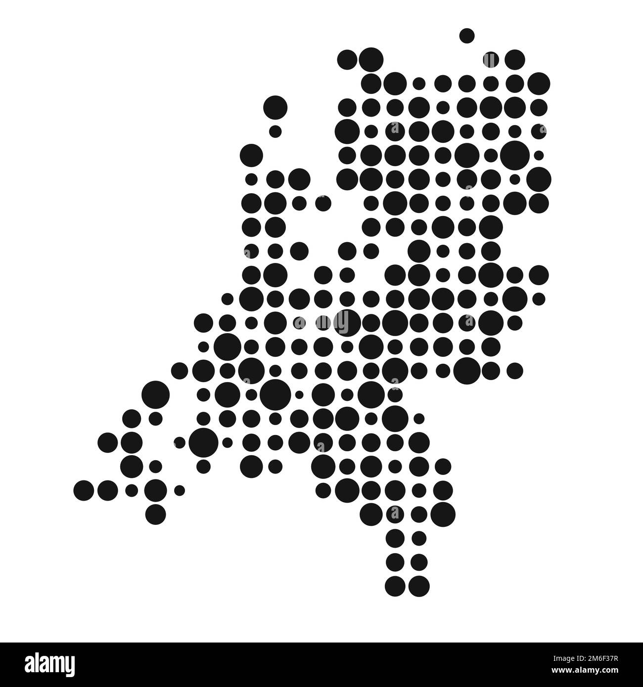 Netherlands Map Silhouette Pixelated generative pattern illustration ...