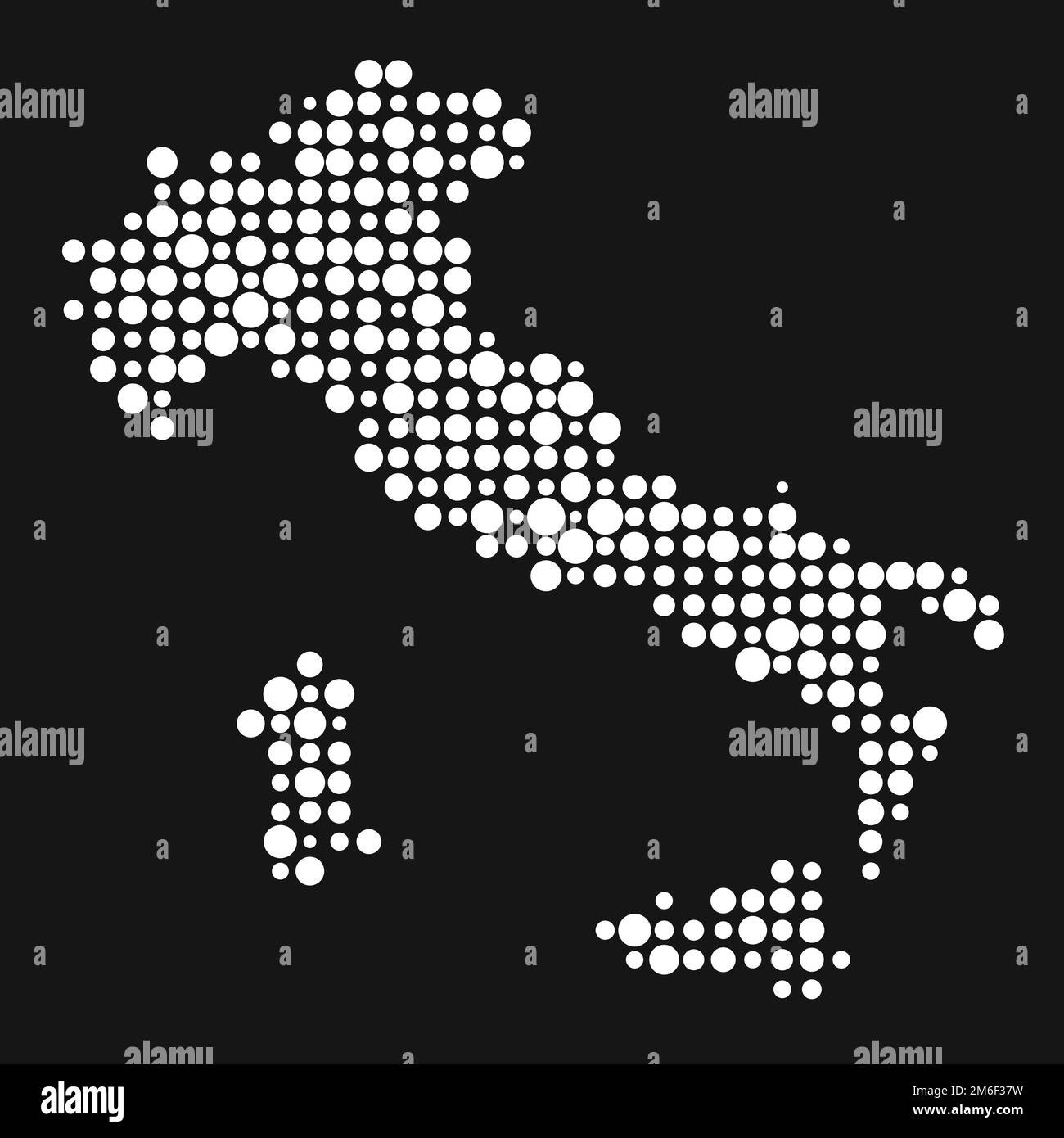 Italy Map Silhouette Pixelated generative pattern illustration Stock ...