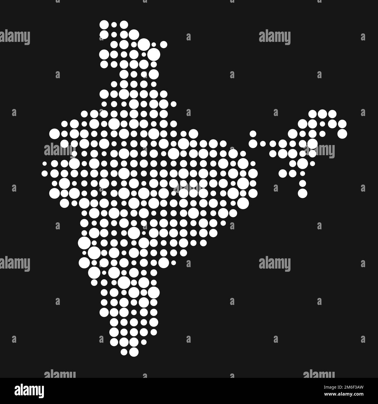 India Map Silhouette Pixelated generative pattern illustration Stock ...