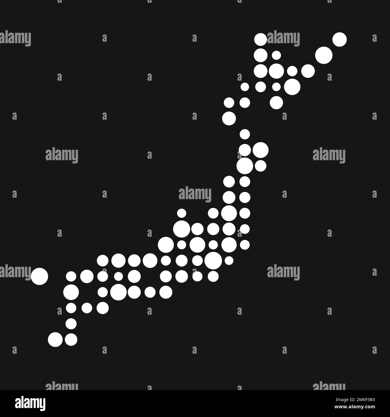 Japan Map Silhouette Pixelated generative pattern illustration Stock ...