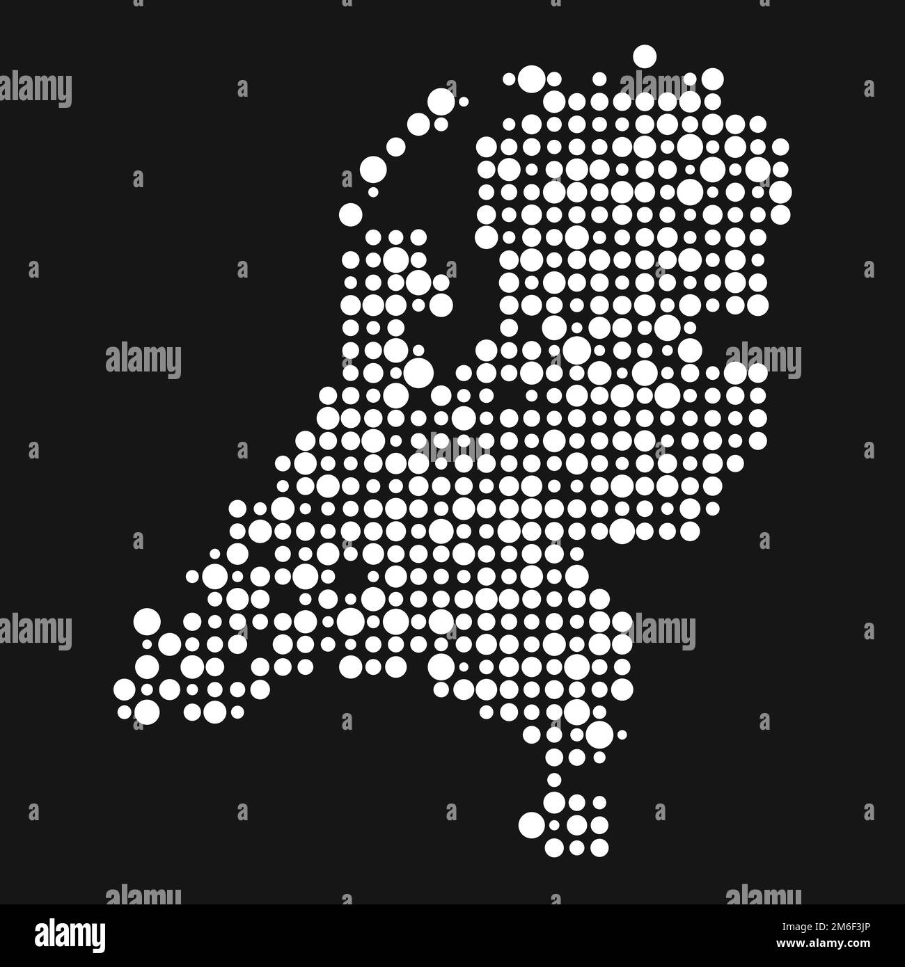 Netherlands Map Silhouette Pixelated generative pattern illustration ...