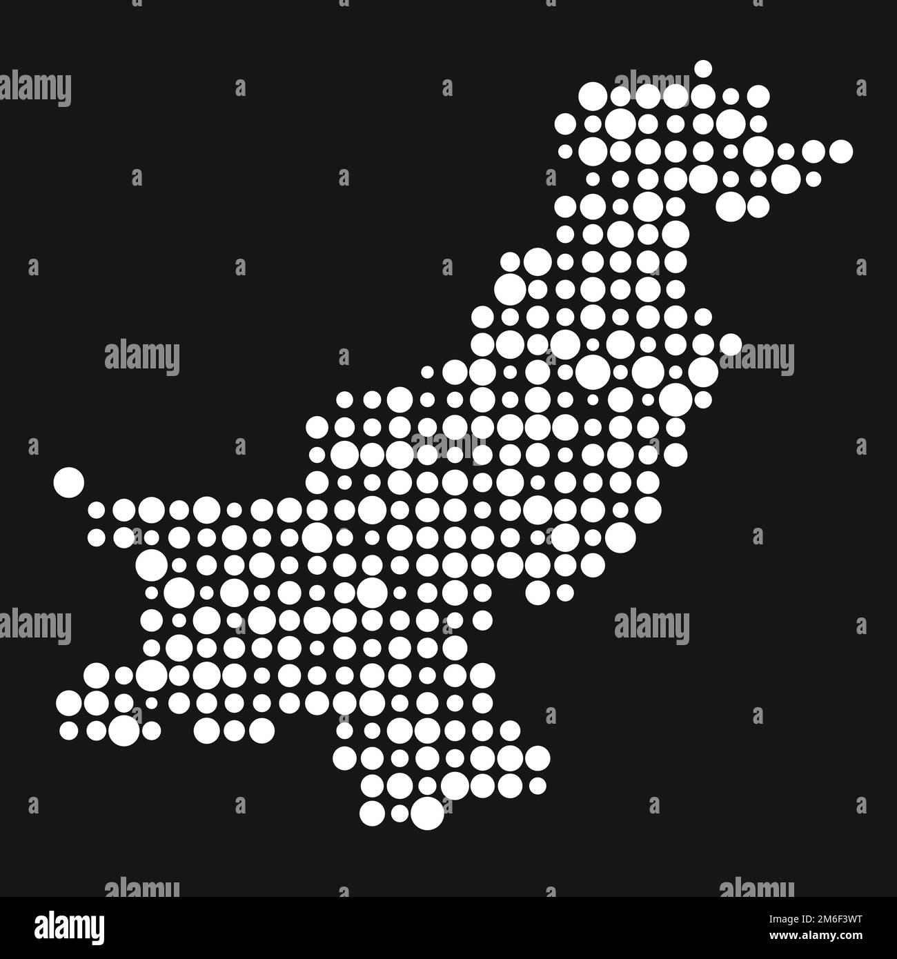 Pakistan Map Silhouette Pixelated generative pattern illustration Stock ...