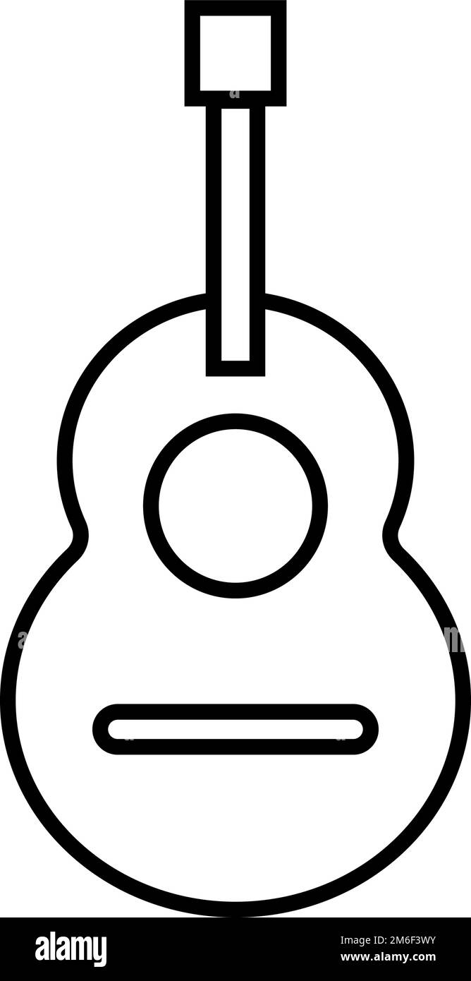 Guitar icon. Stringed instrument. Music sign. Editable vector Stock ...