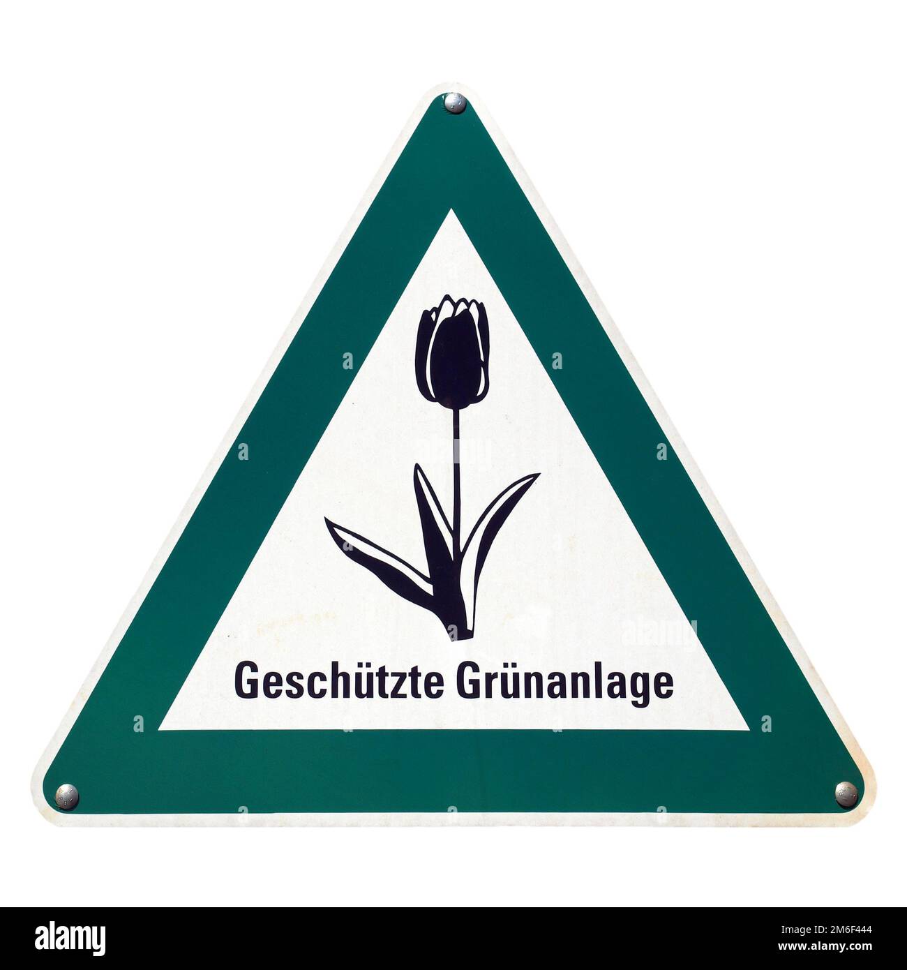 German sign isolated over white. Protected green area Stock Photo - Alamy