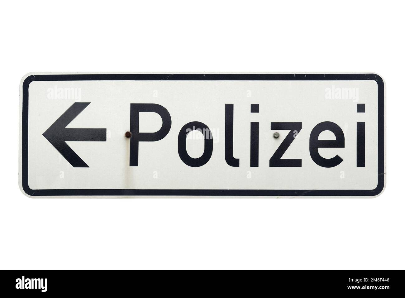 German sign isolated over white. Polizei (Police Stock Photo - Alamy