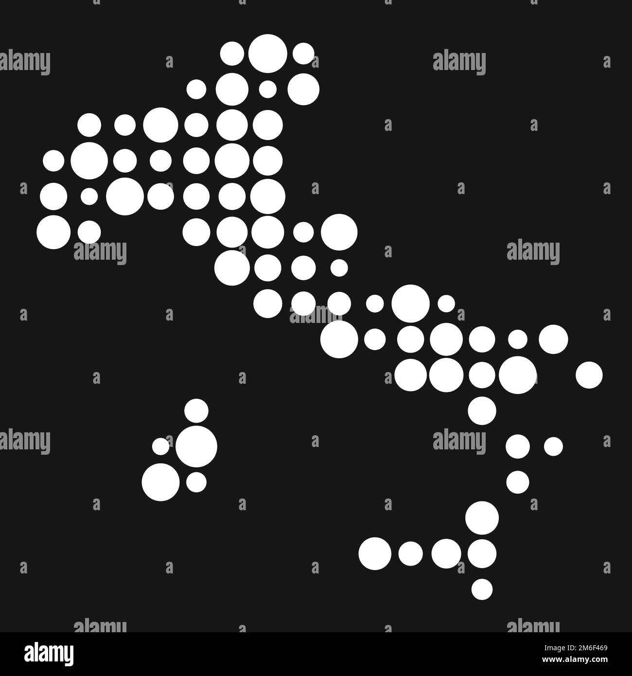 Italy Map Silhouette Pixelated generative pattern illustration Stock ...