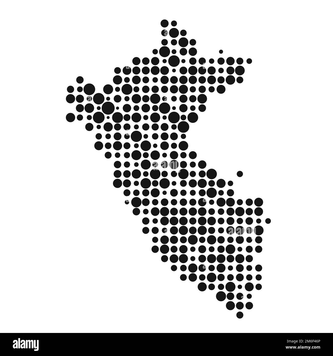 Peru Map Silhouette Pixelated generative pattern illustration Stock ...