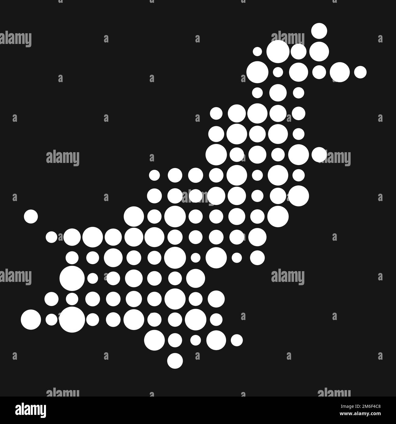 Pakistan Map Silhouette Pixelated generative pattern illustration Stock ...