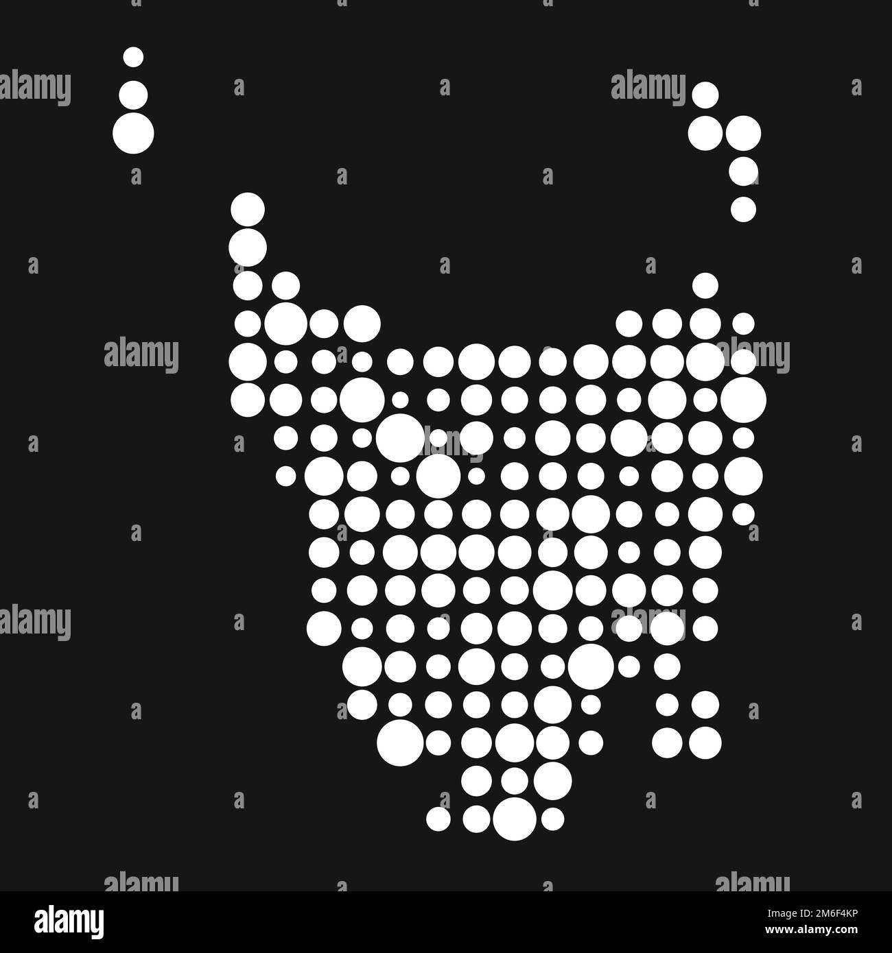 Tasmania Map Silhouette Pixelated generative pattern illustration Stock ...