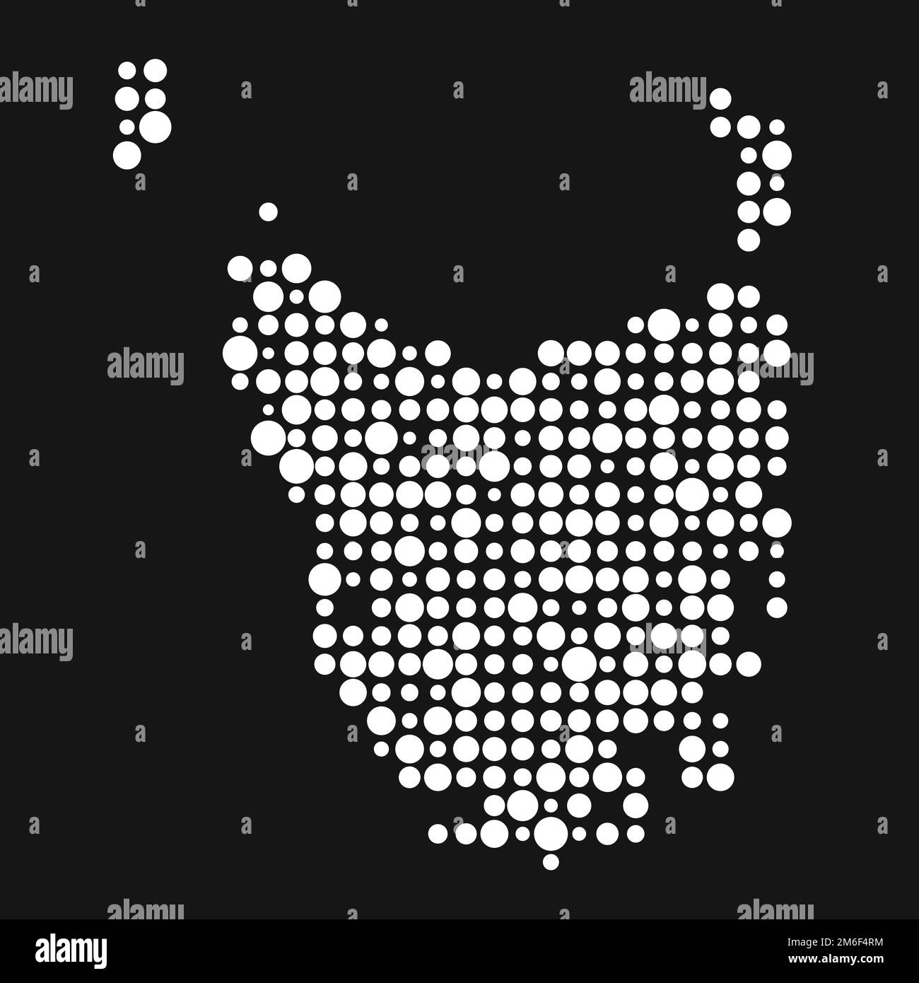 Tasmania Map Silhouette Pixelated generative pattern illustration Stock ...