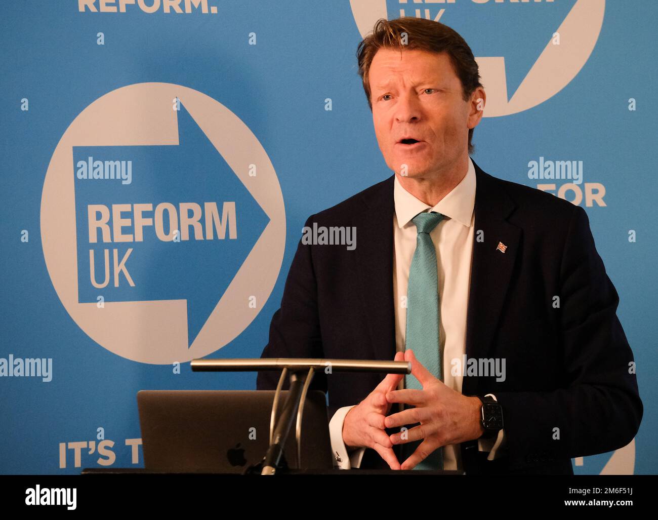 London, UK. 4th Jan 2023. Richard Tice at Reform UK press event: How ...