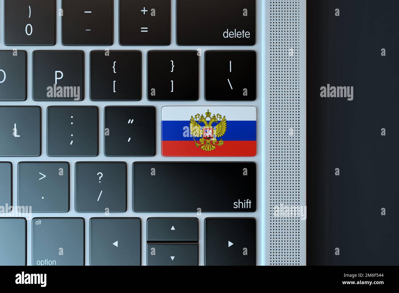 Flag of Russia over computer keyboard. Technology concept. 3D Rendering ...