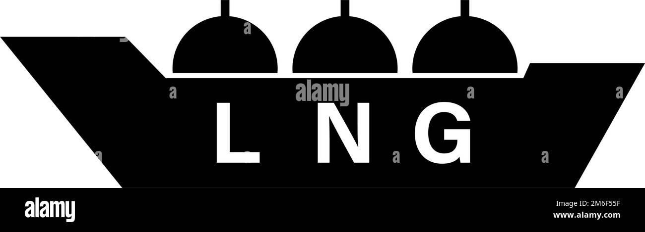 LNG tanker silhouette icon. lng ship. Marine transportation. Editable ...