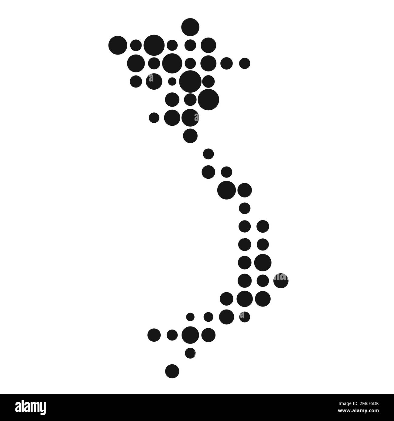 Vietnam Map Silhouette Pixelated generative pattern illustration Stock ...