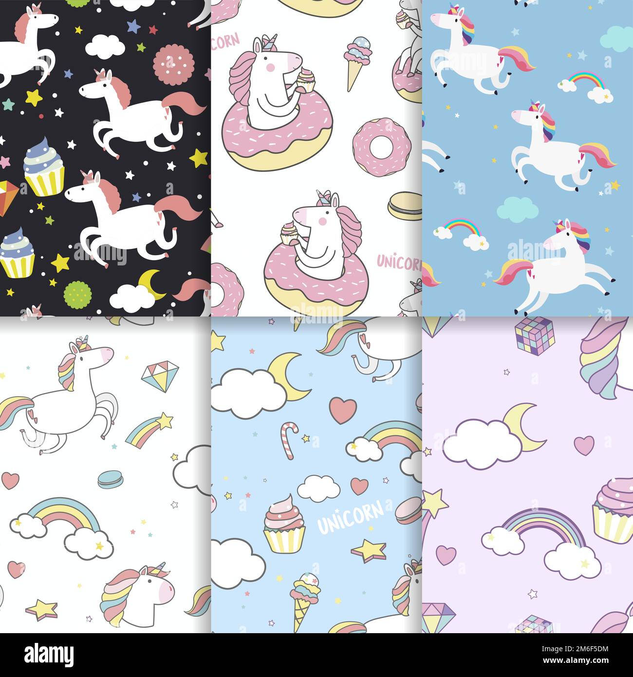 Unicorn seamless pattern hi-res stock photography and images - Alamy