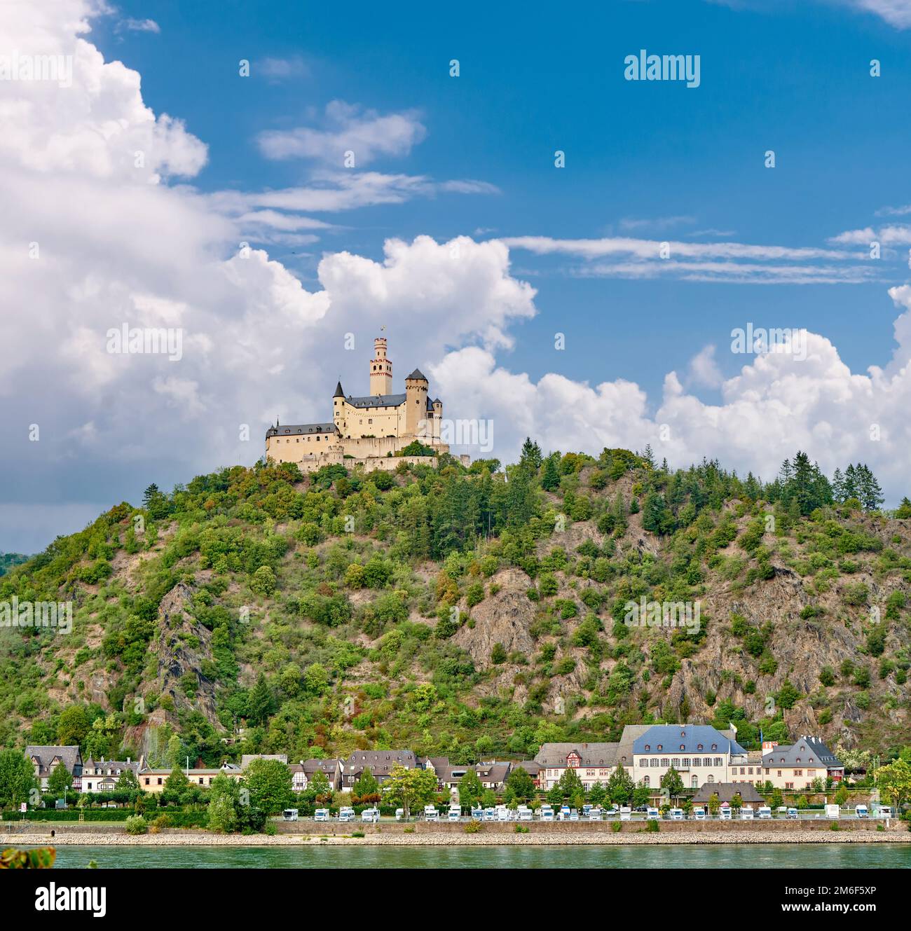 Marksburg castle on Rhine river in Germany Stock Photo - Alamy