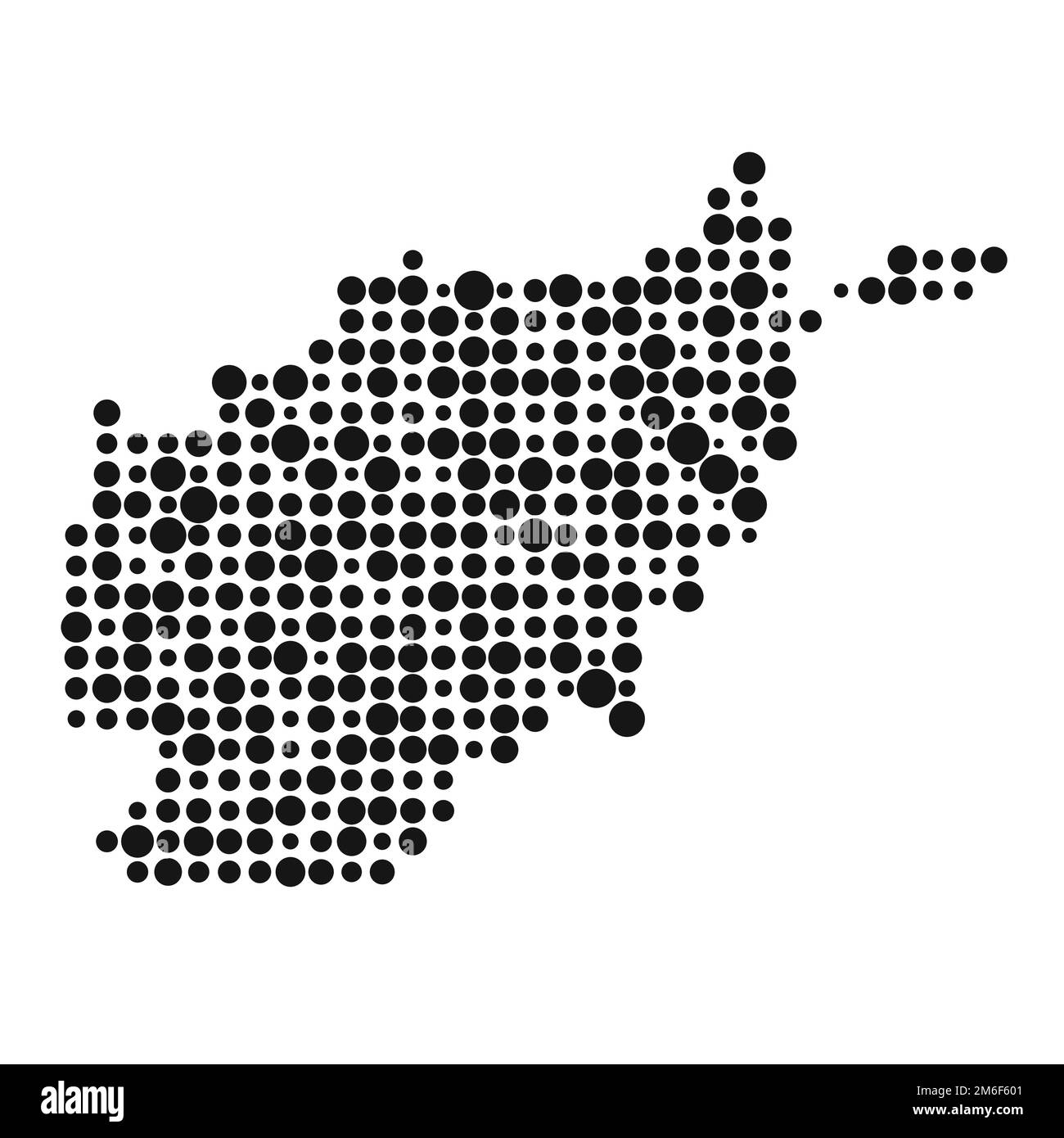 Afghanistan Map Silhouette Pixelated Generative Pattern Illustration