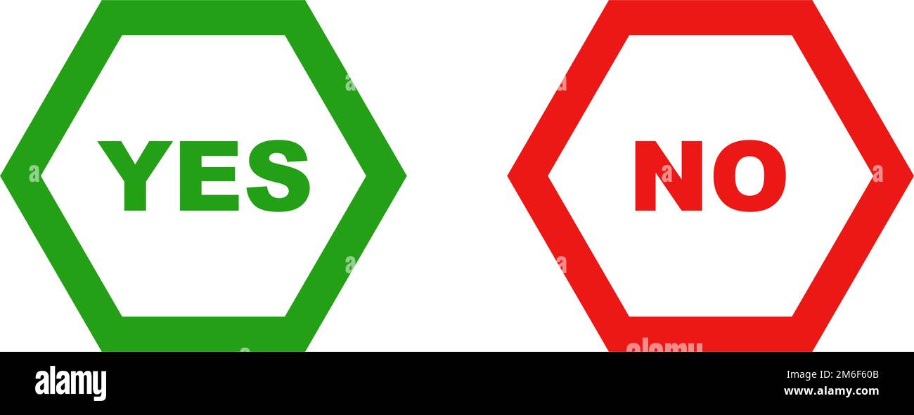Hexagonal YES and NO icon set. Editable vector Stock Vector Image & Art ...
