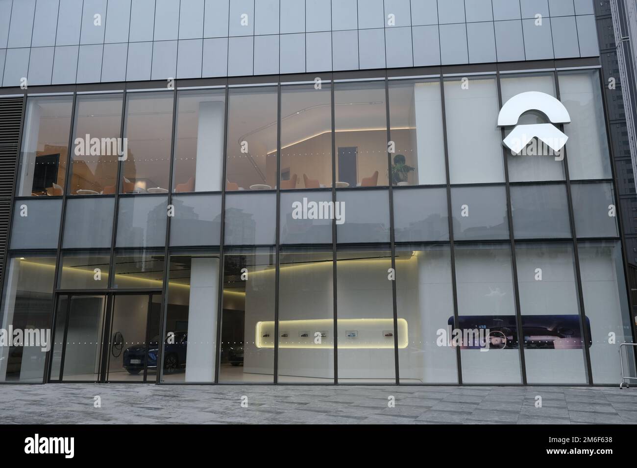 Wuhan, China-Oct.5th 2022: facade of large Nio electric car retail ...